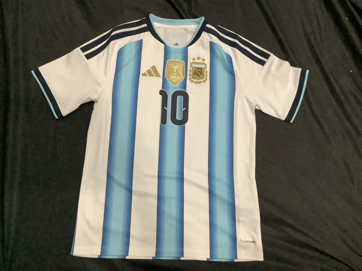Lionel Messi Argentina National 2022 World Cup Champions Soccer Jersey ...
